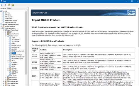 MODIS Products Geographic Coordinate Problem Optical Toolbox STEP Forum