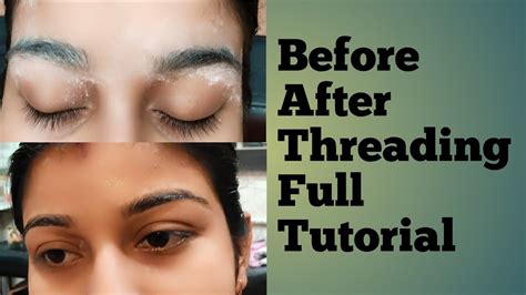 before after threading tutorial for beginners step by step eyebrow