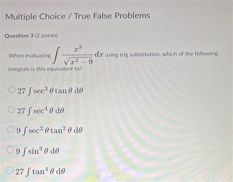 solved multiple choice true false problems question 3 2