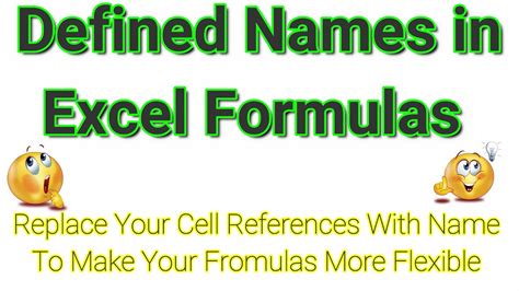 Defined Names In Excel Formulas And Functions Youtube