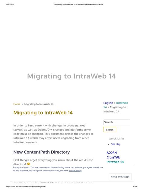 Migrating To Intraweb 14 Atozed Documentation Center Pdf Cookie Computing