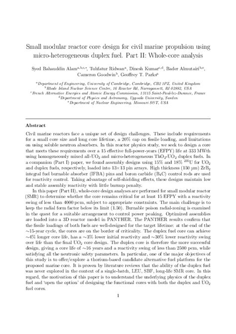 Pdf Small Modular Reactor Core Design For Civil Marine Propulsion Using Micro Heterogeneous
