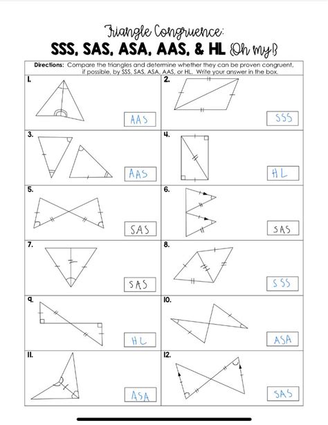 Sss And Sas Congruence Worksheet