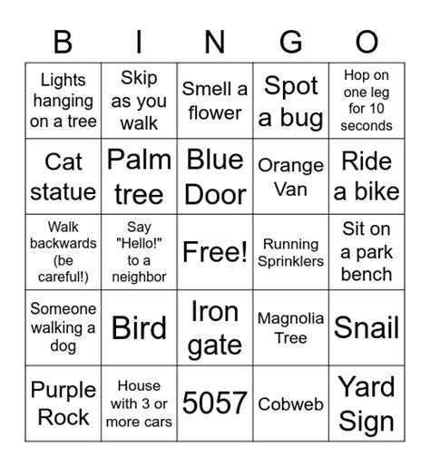 Neighborhood Bingo Bingo Card