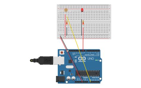 Circuit Design Sensor Cahaya Tinkercad