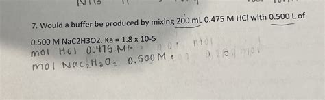 Solved Would a buffer be produced by mixing 200 ﻿mL 0.475 ﻿M | Chegg.com