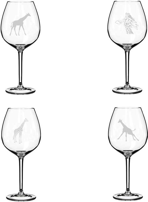 Set Of 4 Wine Glass T Giraffe Collection 20 Oz Jumbo