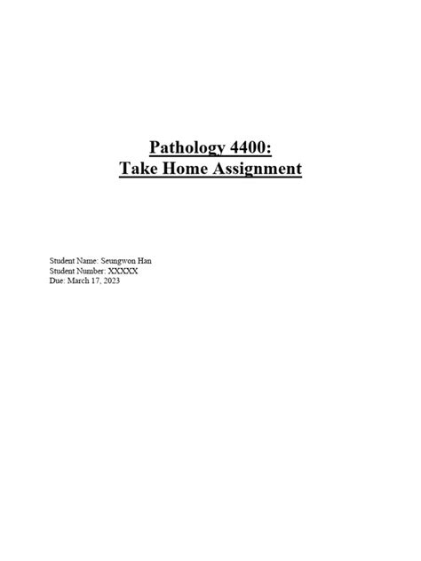 pathology 4400b take home assignment 2023 pdf alanine transaminase