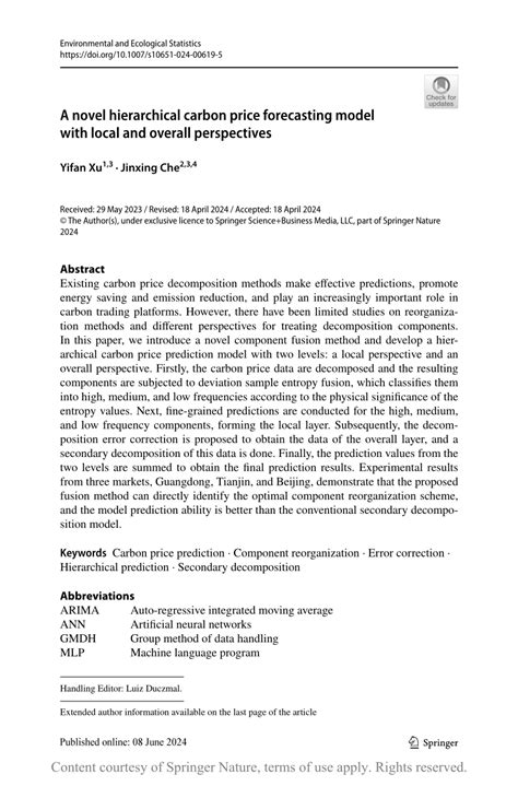 A Novel Hierarchical Carbon Price Forecasting Model With Local And Overall Perspectives