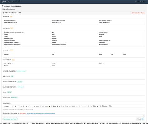 Creating A New Use Of Force Report Pstracker