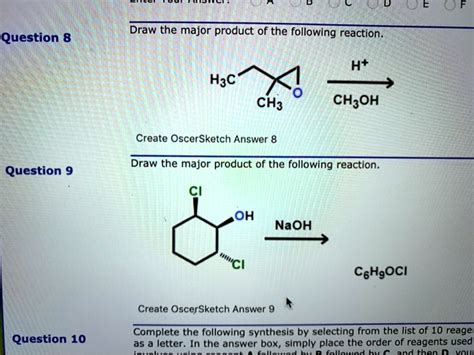 SOLVED: Draw the major product of the following reaction. Question 8 H+ H3C CH3 CH3OH Create ...