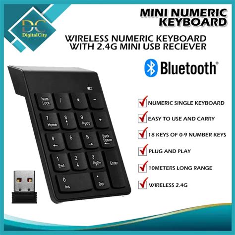 Digital Wireless Numeric Keypad 18keys Portable Number Numpad With 2 4g