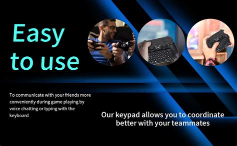 Mini Gaming Keyboard Chatpad With Useful Functions For PS4 Controller Connection With Black