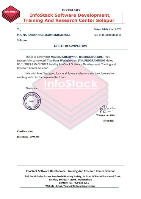 Rajeshwari Koli On Linkedin Workshop Javaprogramming Infostack