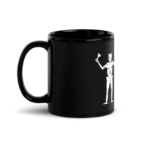 Blackbeard Pirate Flag Black Glossy Mug Britkitusa