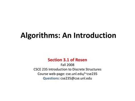 Ppt Algorithms An Introduction Powerpoint Presentation Free
