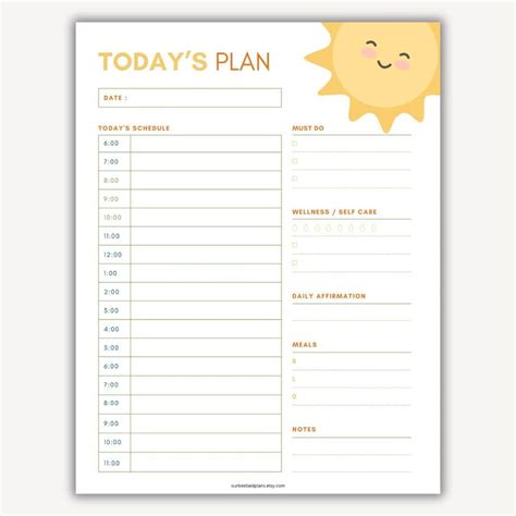 Cute Daily Timetable Template Printable Daily Timetable Template Pdf Daily Timetable Template