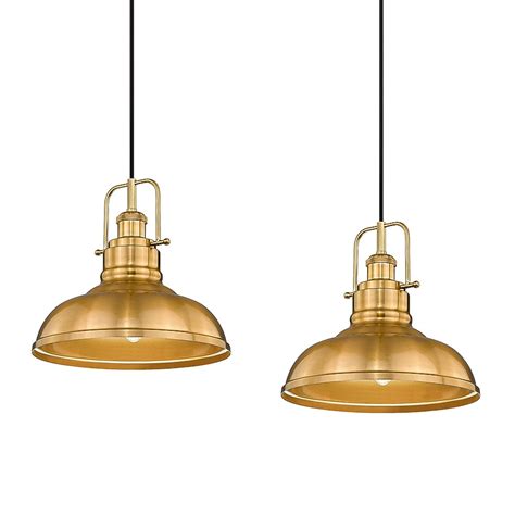 Ltmate 2pk 11 In 1 Light Gold Shaded Industrial Pendant Light In The