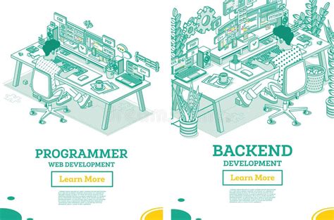 Programmer Frontend Or Backend Developer Sit On Chair With Wheels In