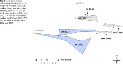 Minimum Convex Polygons Delineating The Home Ranges Of 3 Ringed Seals
