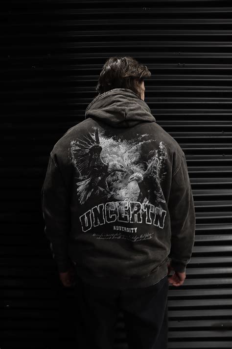 Uc010 Phantom Oversized Hoodie Grey Wash Uncertn