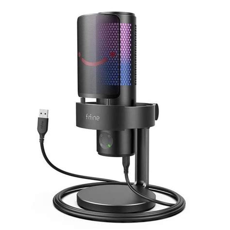 Microfone Gamer Fifine A9 Usb Rgb Preto - Vila Brasil - Microfone ...