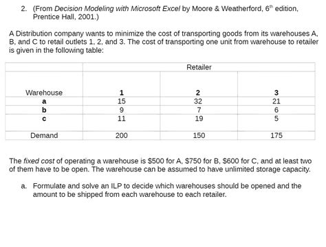 [solved] Would Like Help Formulating An Optimization Model For This
