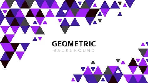 Premium Vector Template With A Colorful Purple Gradient Triangular Pattern On Each Corner