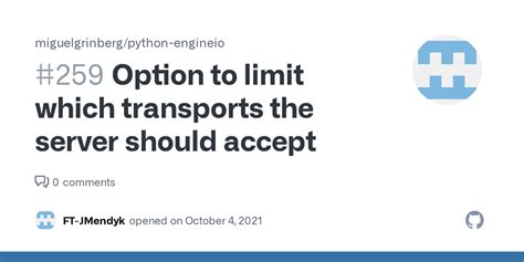 Option To Limit Which Transports The Server Should Accept · Issue 259