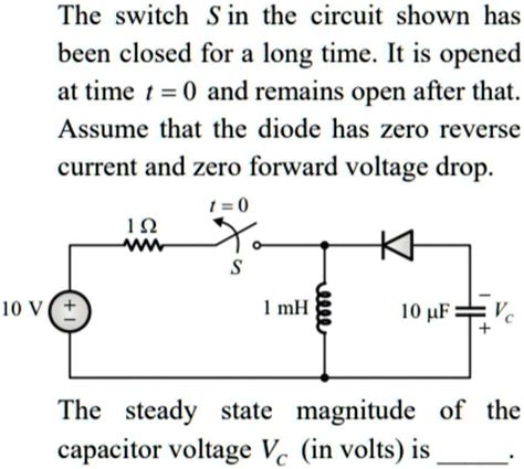 SOLVED The Switch S In The Circuit Shown Has Been Closed For A Long Time It Is Opened At Time