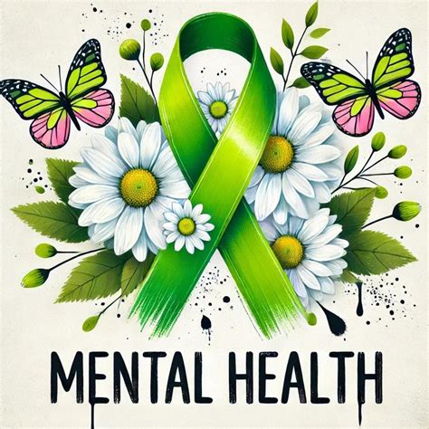 Mental Health Awareness Mental Health Clipart Lime Green Ribbon