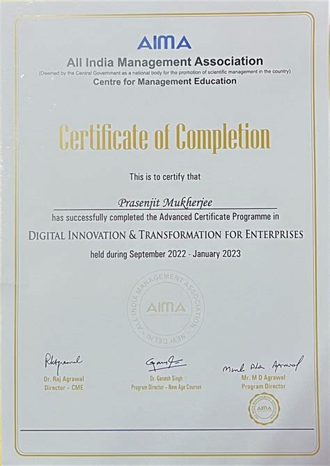 prasenjit mukherjee on linkedin completed advanced certification on