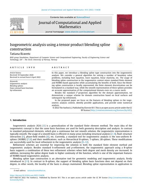 Pdf Isogeometric Analysis Using A Tensor Product Blending Spline