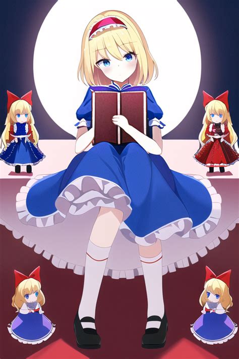 Alice Margatroid Shanghai Doll And Hourai Doll Touhou Generated By Imperishable Neet Using