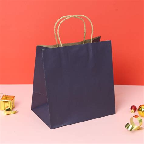 ถุงกระดาษคราฟท์ สีน้ำเงิน กว้าง23 X หนา15 X สูง23 ซม จำนวน 25 ใบ