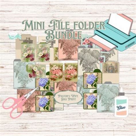 Mini File Folder Bundle Mini File Folders Digital Mini File Folders Mini File Folders For