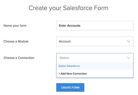 Create A Form For A Salesforce Module Zoho Creator Help