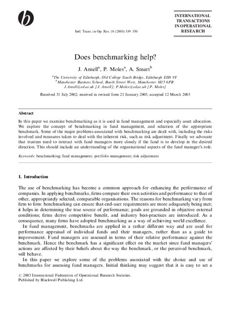 Pdf Does Benchmarking Help Pdf Does Benchmarking Help