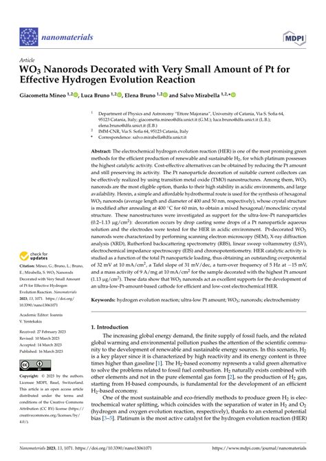 Pdf Wo3 Nanorods Decorated With Very Small Amount Of Pt For Effective