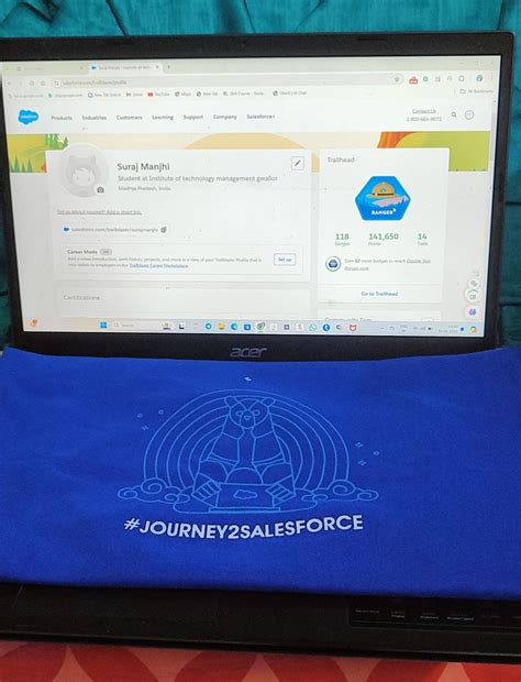 Suraj Manjhi On Linkedin Journey2salesforce Salesforce Trailblazer Schwag Tshirt…