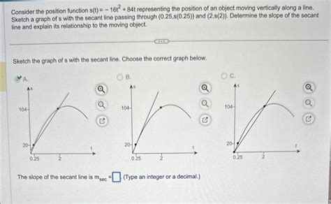 Solved Consider The Position Function S T −16t2 84t