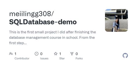 github meiilingg308 sqldatabase demo this is the first small project