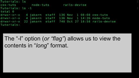 command line tutorial the ls command in depth ppt