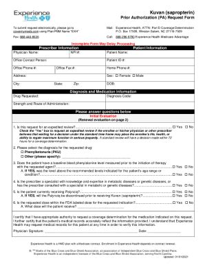 Fillable Online PA Request Form Fax Email Print PdfFiller