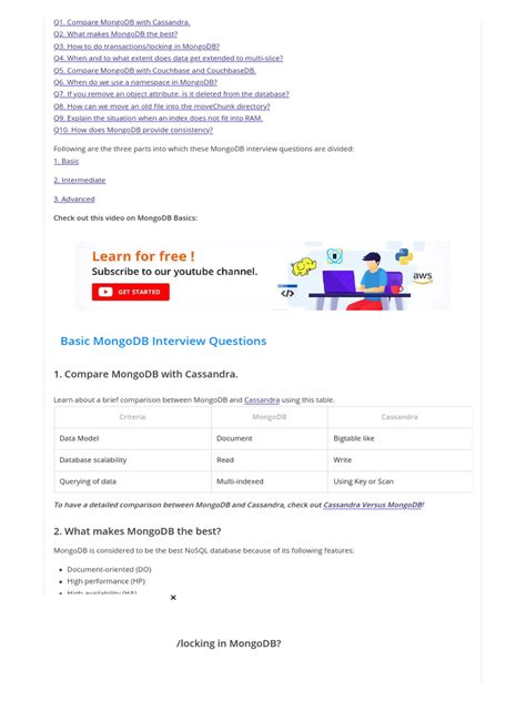 Top 75 Mongodb Interview Questions And Answers 2024 Intellipaat Pdf Mongo Db Databases