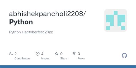github abhishekpancholi2208 python python hactoberfest 2022