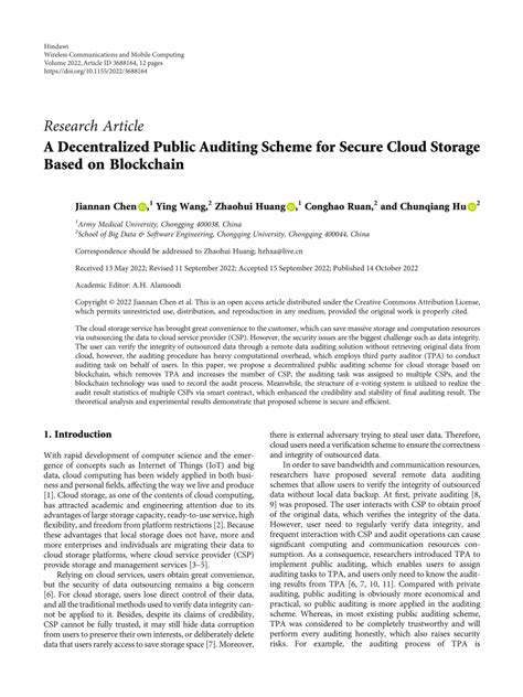Pdf A Decentralized Public Auditing Scheme For Secure Cloud Storage