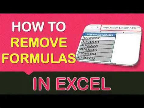 How To Remove Formulas In Excel Artofit