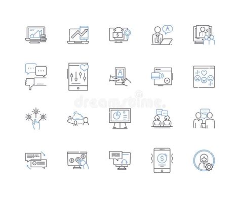 Web Progress Line Icons Collection Development Programming Design