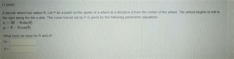 Solved Point Write The Parametric Equations As A Chegg